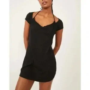Free People | Dresses | Free People Fp Beach Black Short Sleeve Vivi ...
